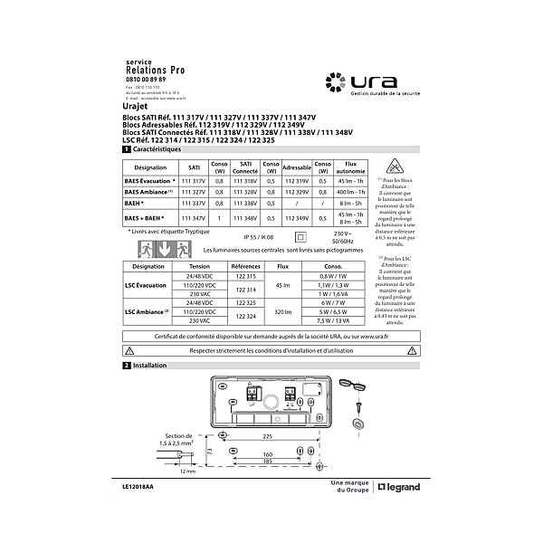 LSC URAJET ET AMB 24/48 - Source centrale - SAFT URA